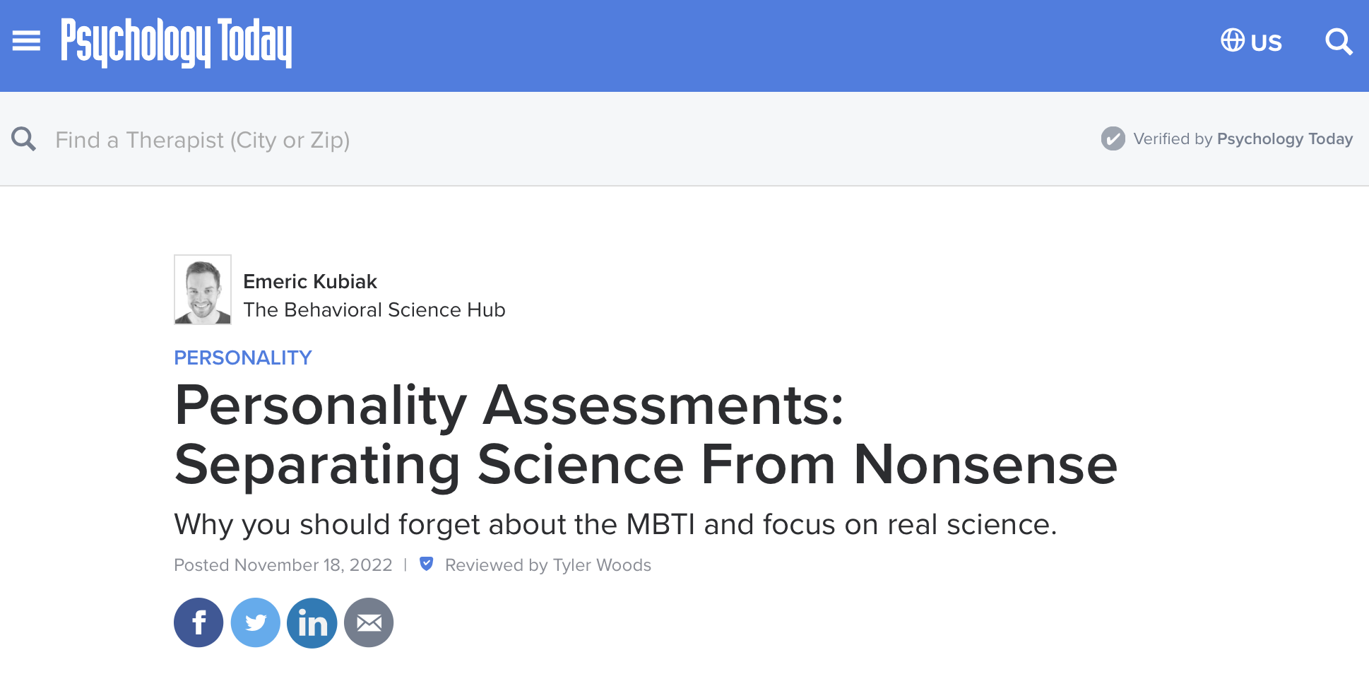 外刊如何评价MBTI？